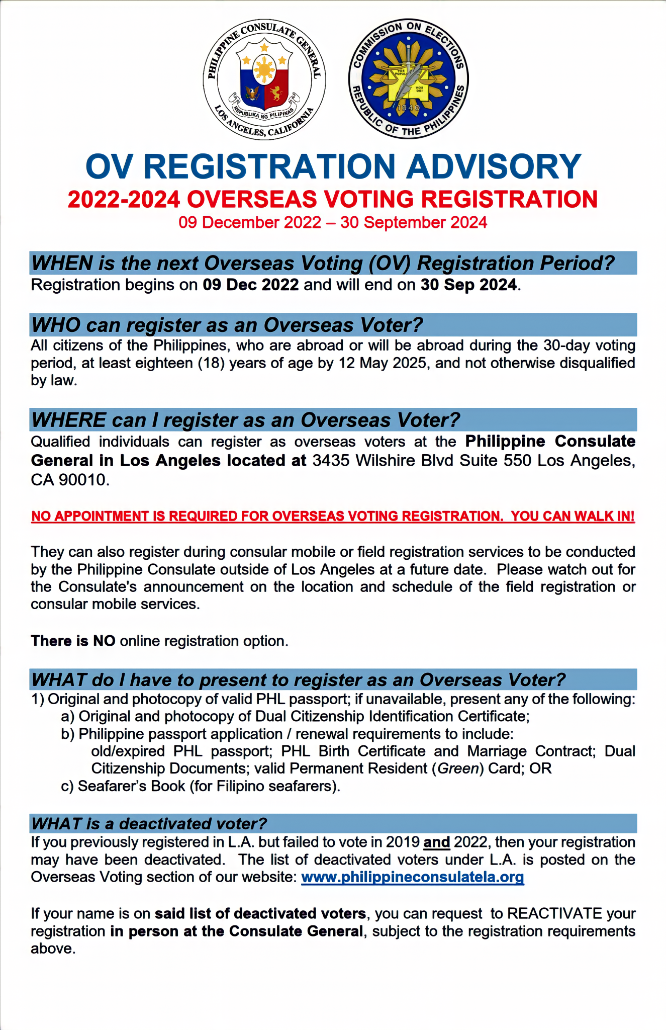 Overseas Voting Information - Philippine Consulate General Los Angeles ...