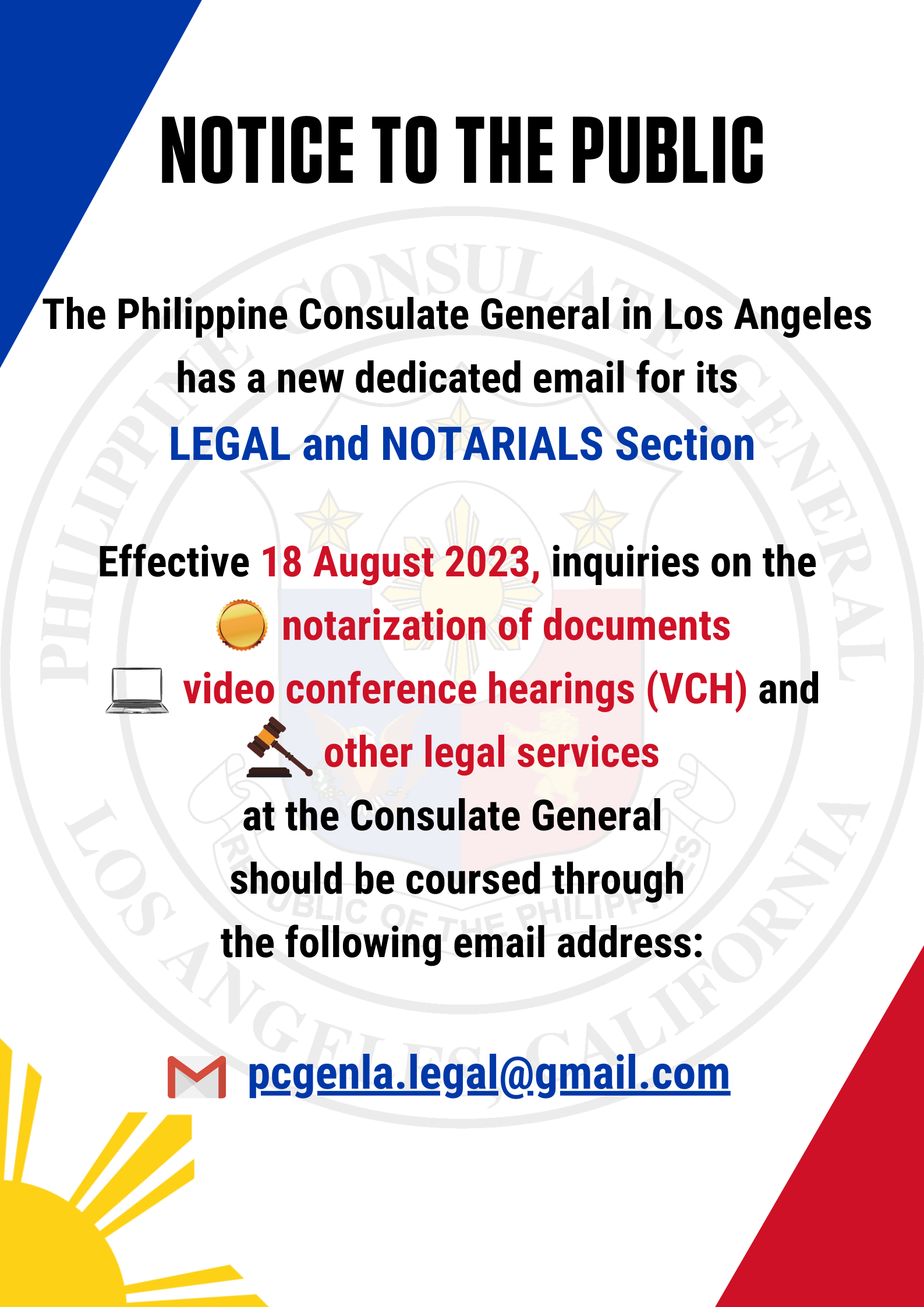 New Email Address for Legal and Notarials Section - Philippine ...